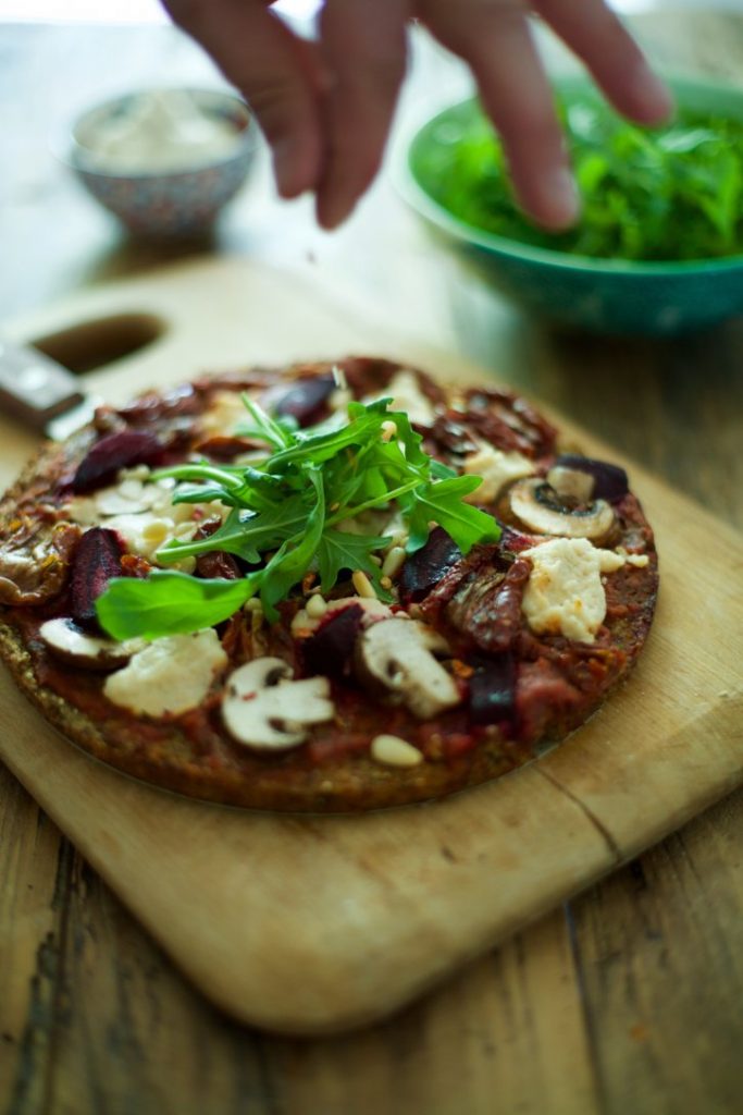Sundried Tomato, Rocket and Cashew Mozzarella Pizza - Naturally Sassy